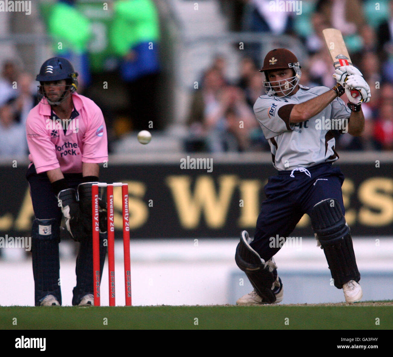 Surrey brown caps mark ramprakash hits four runs hi-res stock ...