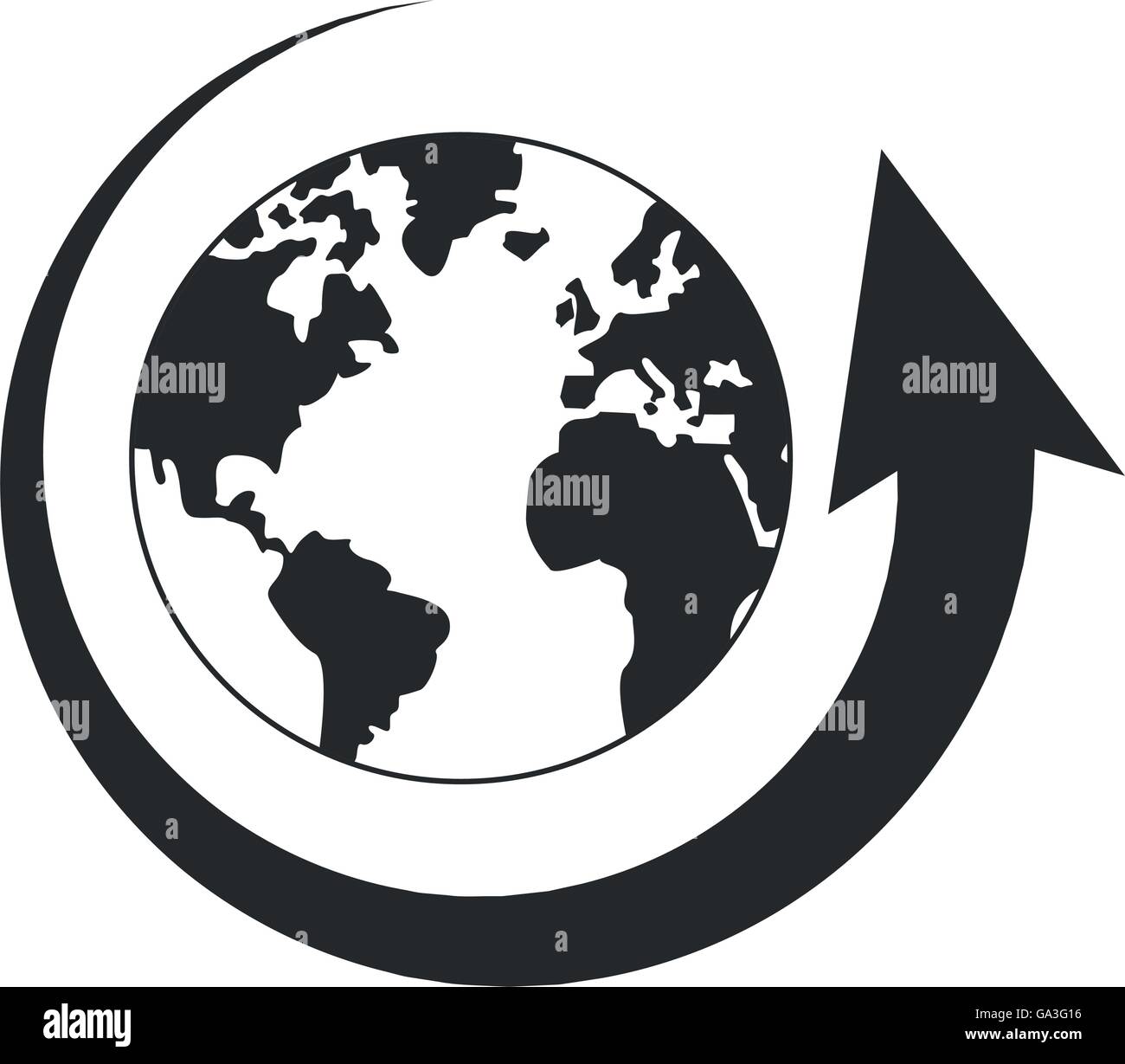 arrow and planet earth icon Stock Vector Image & Art - Alamy