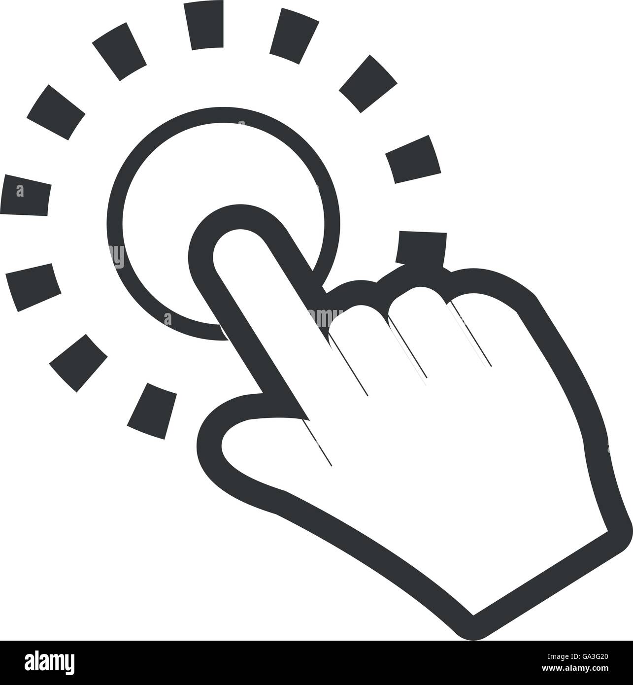 hand pushing button icon Stock Vector Image & Art - Alamy