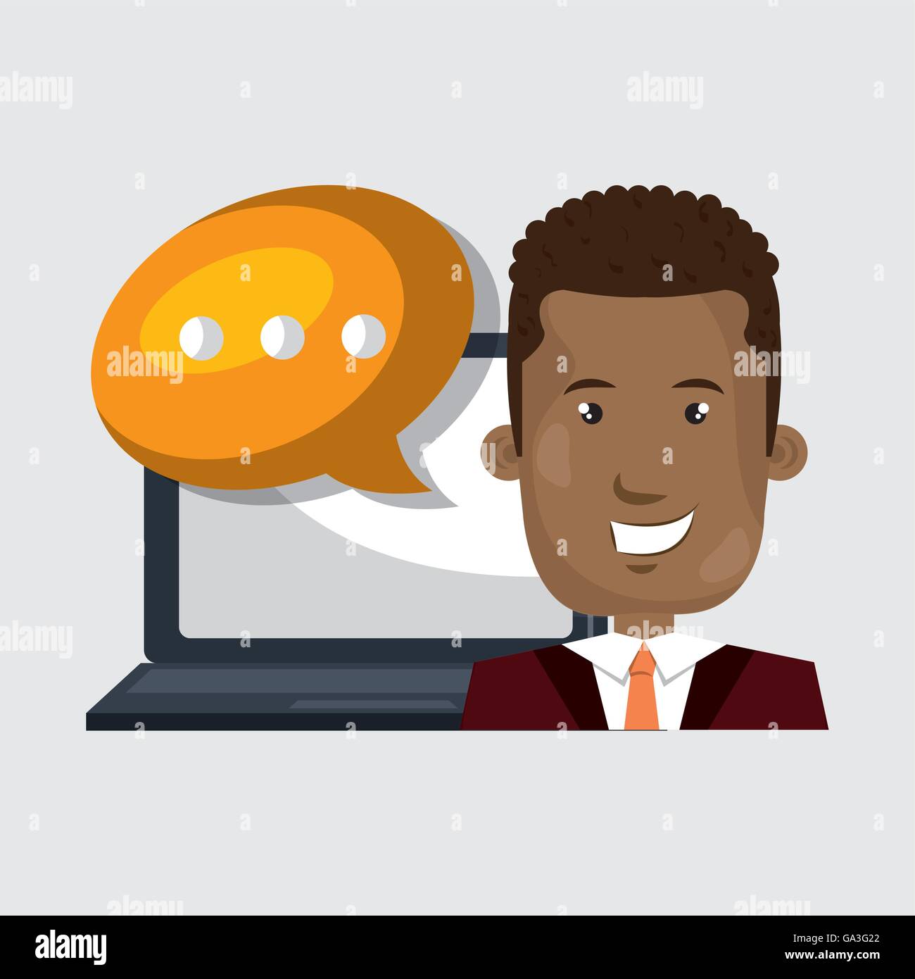 person communicating online isolated icon design Stock Vector Image ...