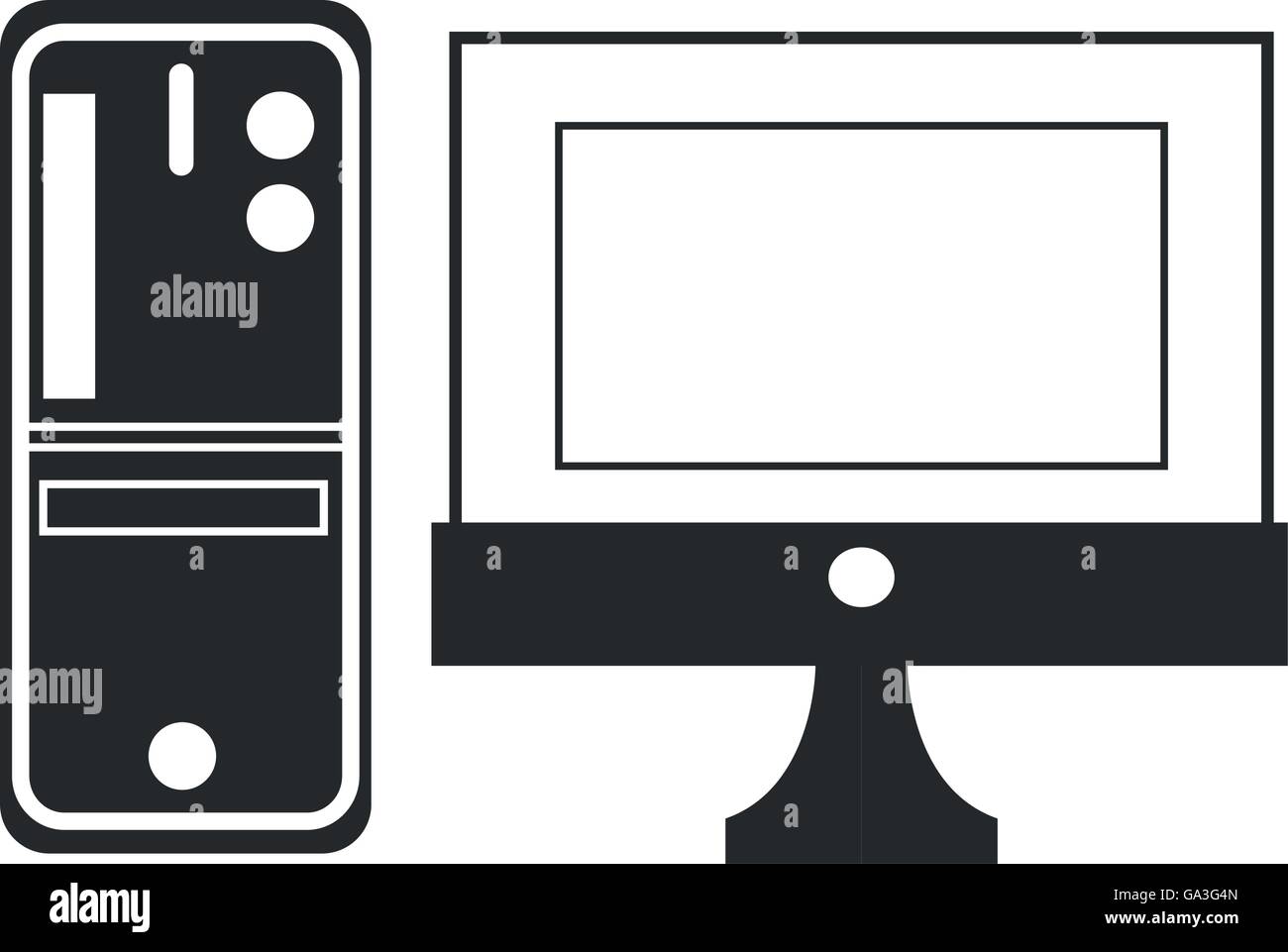 simple desk computer icon Stock Vector Image & Art - Alamy