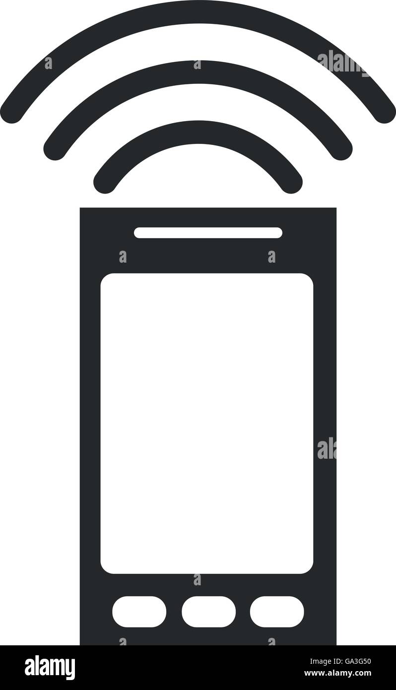cellphone with waves icon Stock Vector Image & Art - Alamy