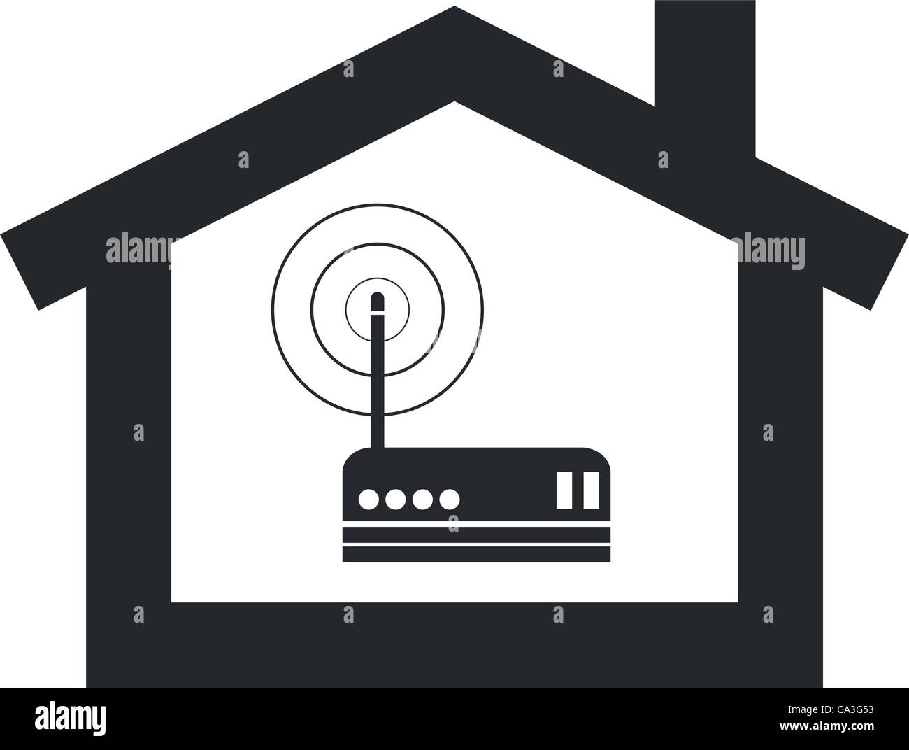 wi-fi router inside house modem icon Stock Vector Image & Art - Alamy