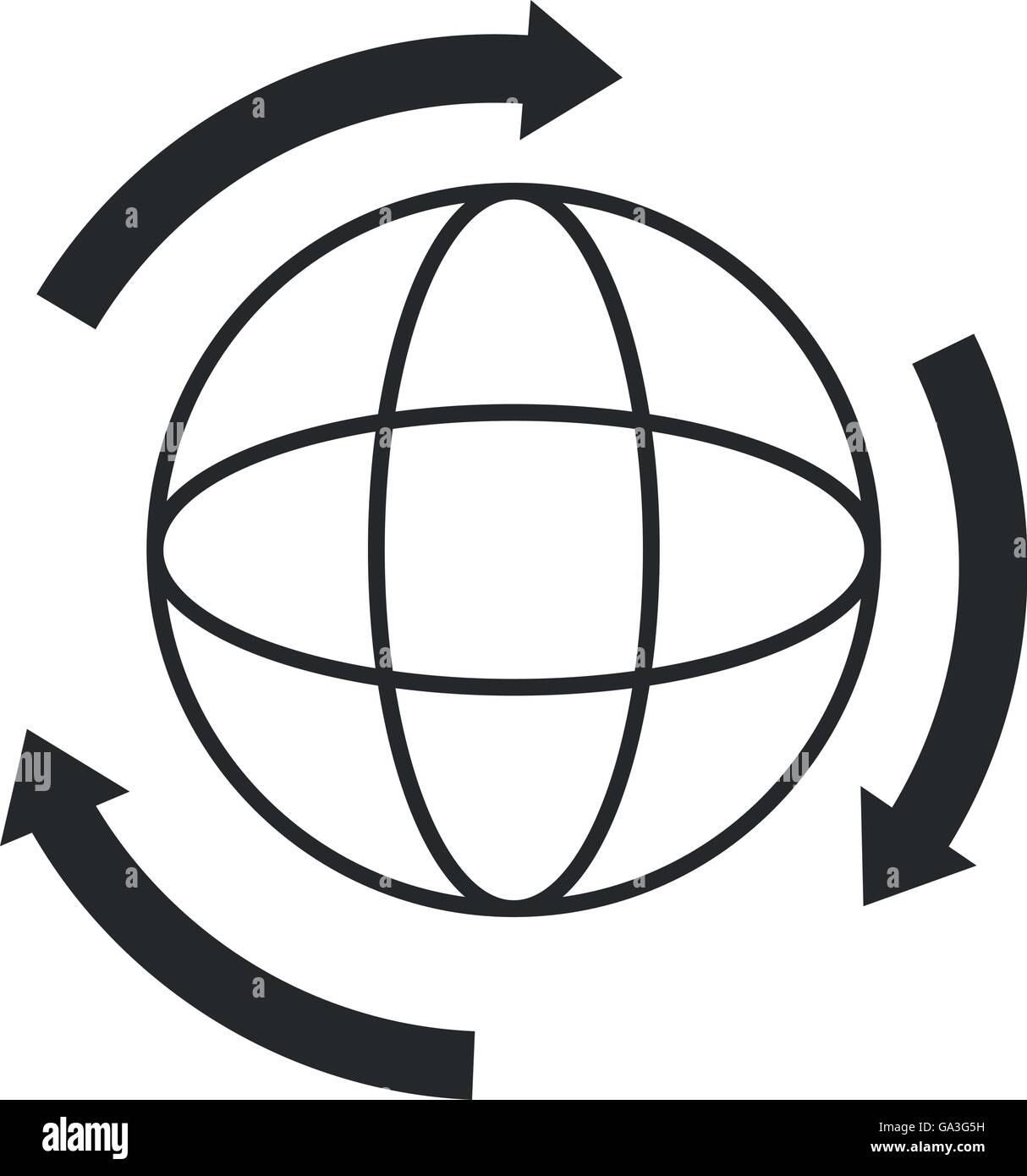 circular arrows and planet earth icon Stock Vector Image & Art - Alamy