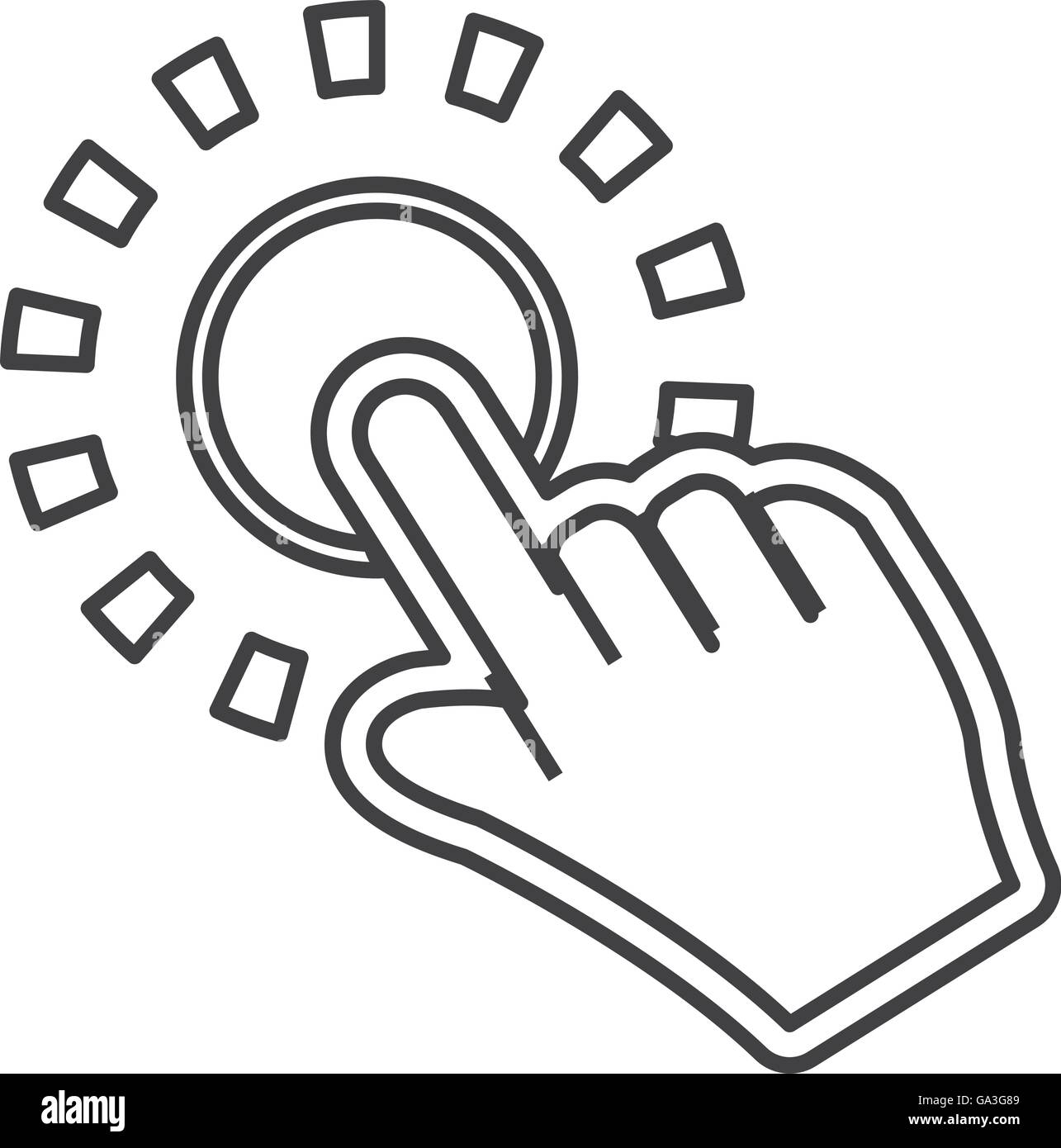 hand pushing button icon Stock Vector Image & Art - Alamy