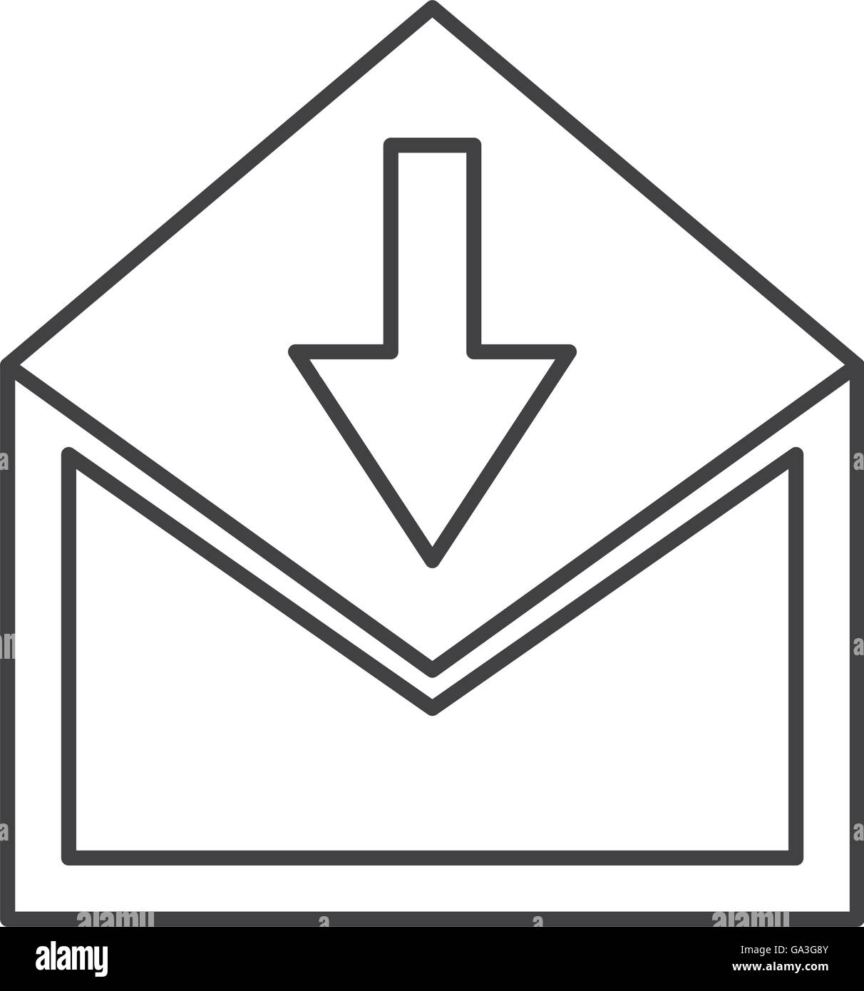 envelope with downward arrow icon Stock Vector Image & Art - Alamy