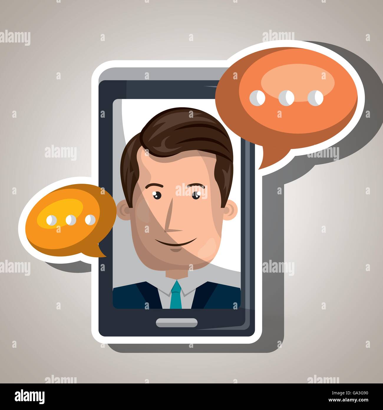person communicating online isolated icon design Stock Vector Image ...