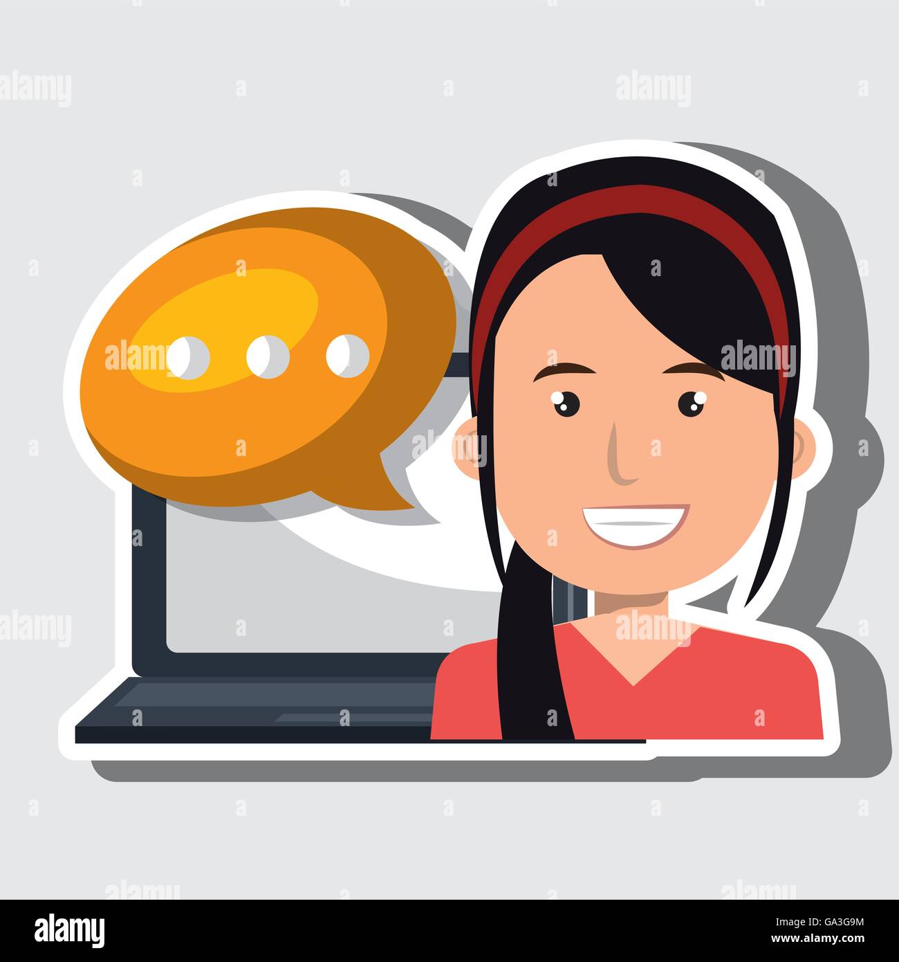 person communicating online isolated icon design Stock Vector Image ...