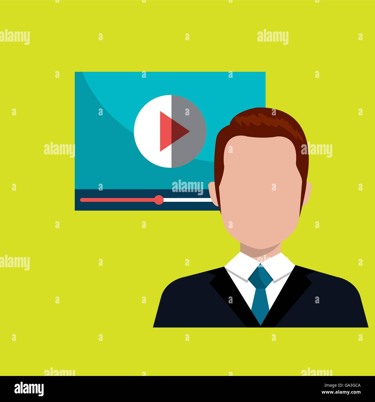 man with media player template isolated icon design Stock Vector Image ...