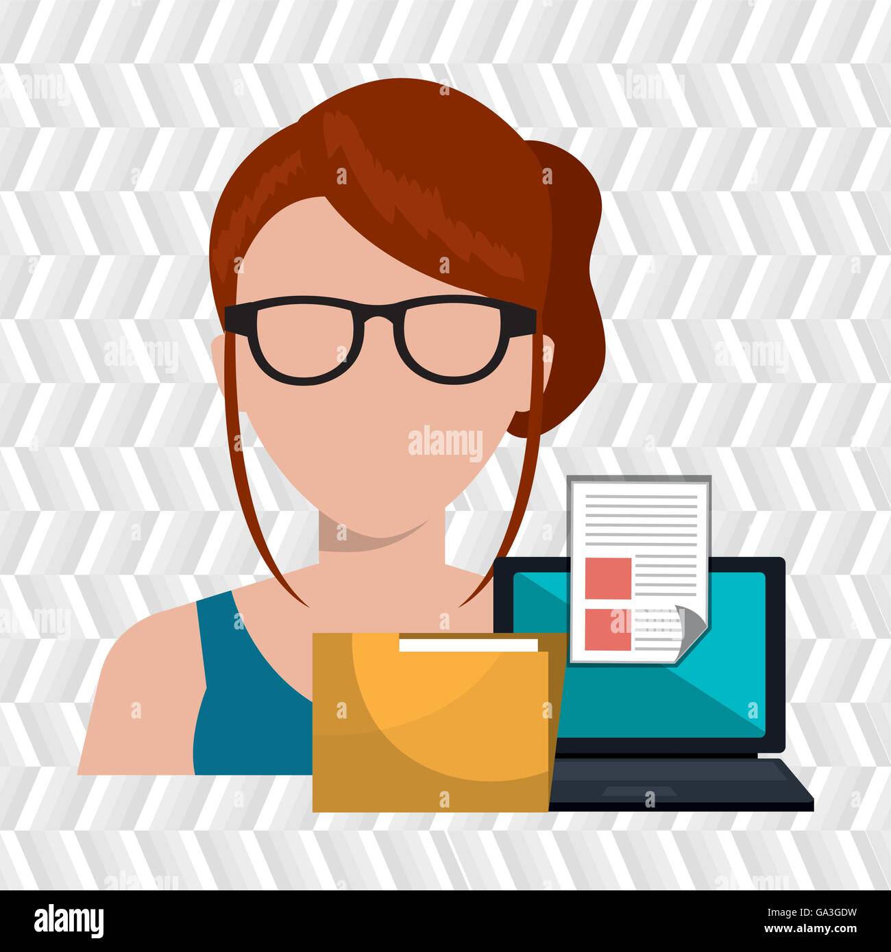 Businesswoman filing Stock Vector Images - Alamy