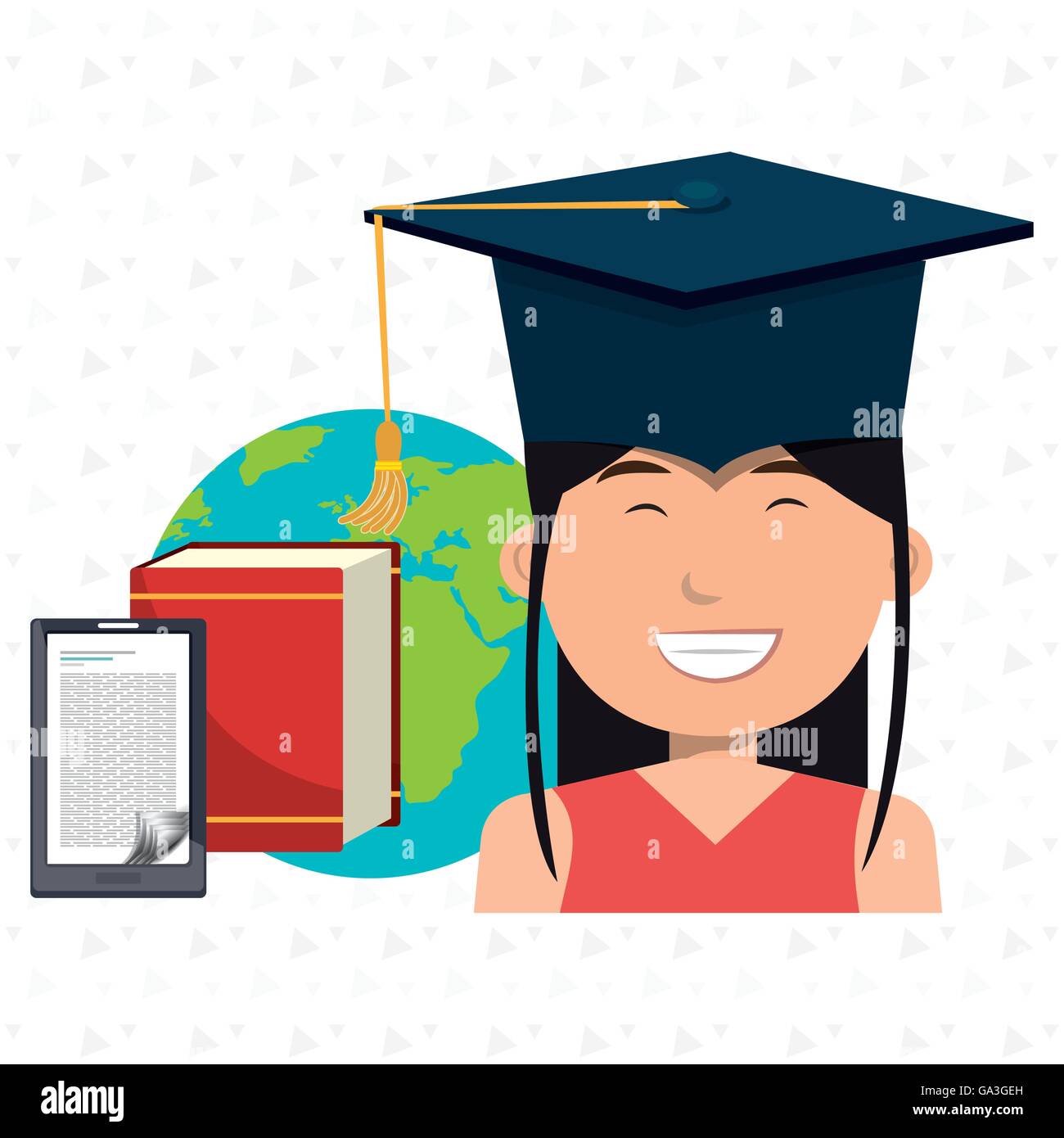 graduate student with book isolated icon design Stock Vector Image ...