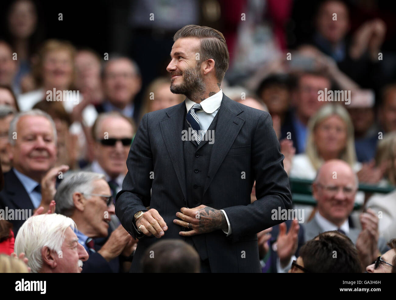 David Beckham on day six of the Wimbledon Championships at the All ...