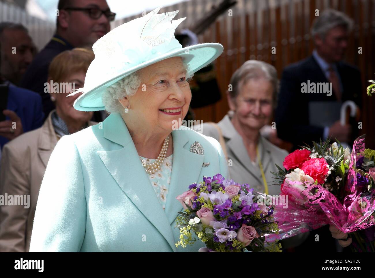 Queen Elizabeth II leaves, following the opening of the fifth session ...
