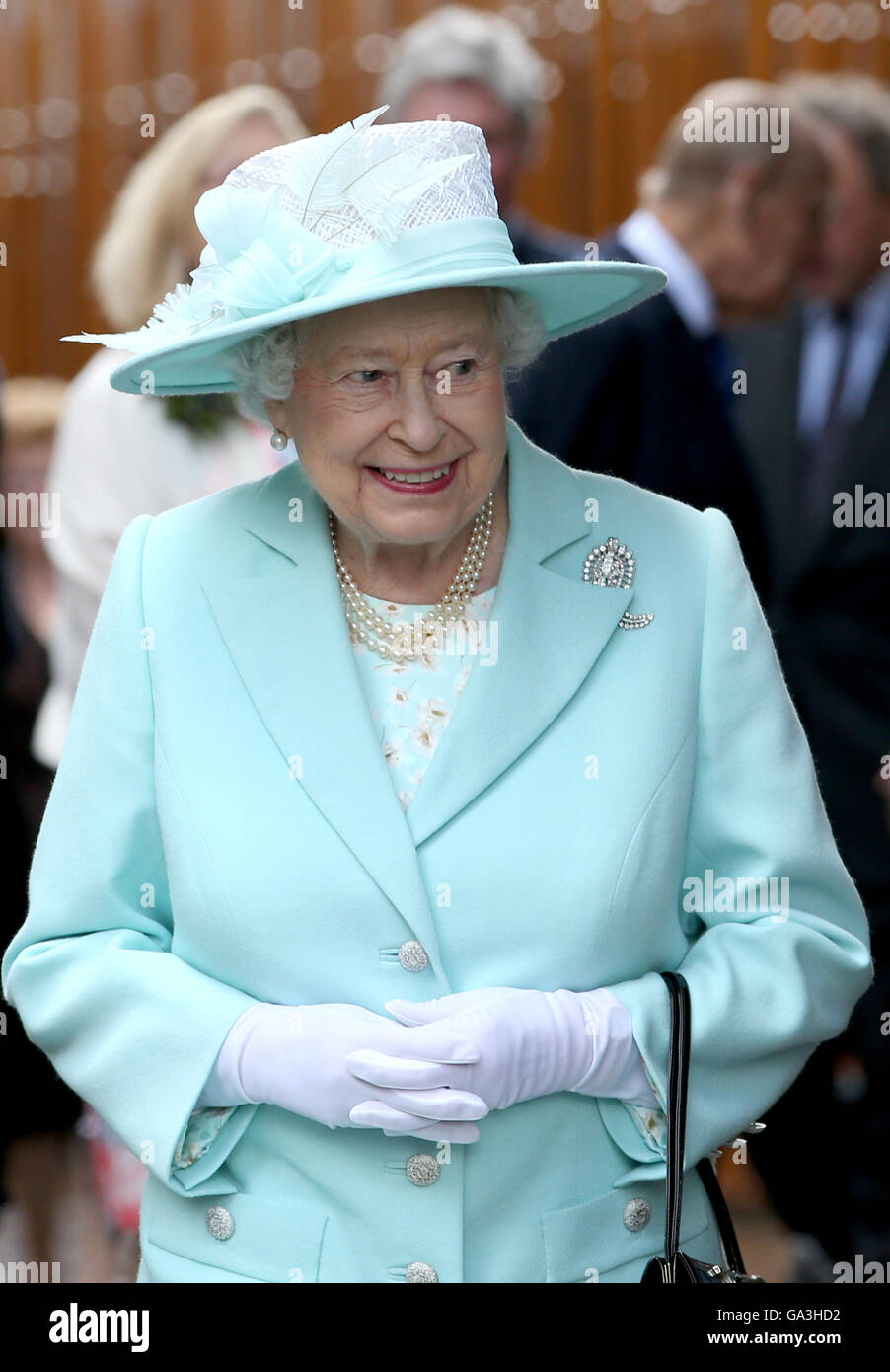 Queen Elizabeth II leaves, following the opening of the fifth session ...