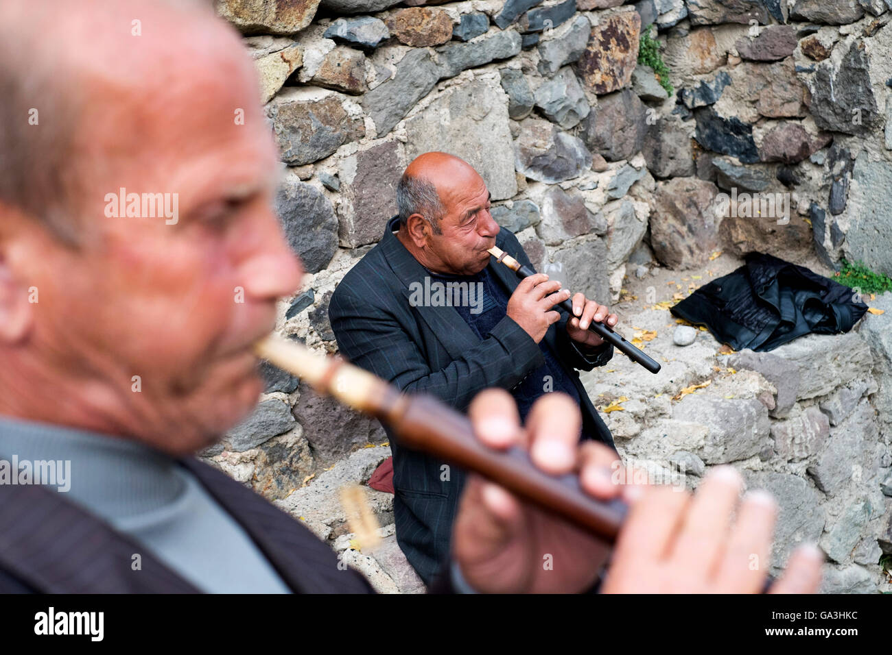 Men who playing traditional instrument ' the duduk ' Stock Photo - Alamy