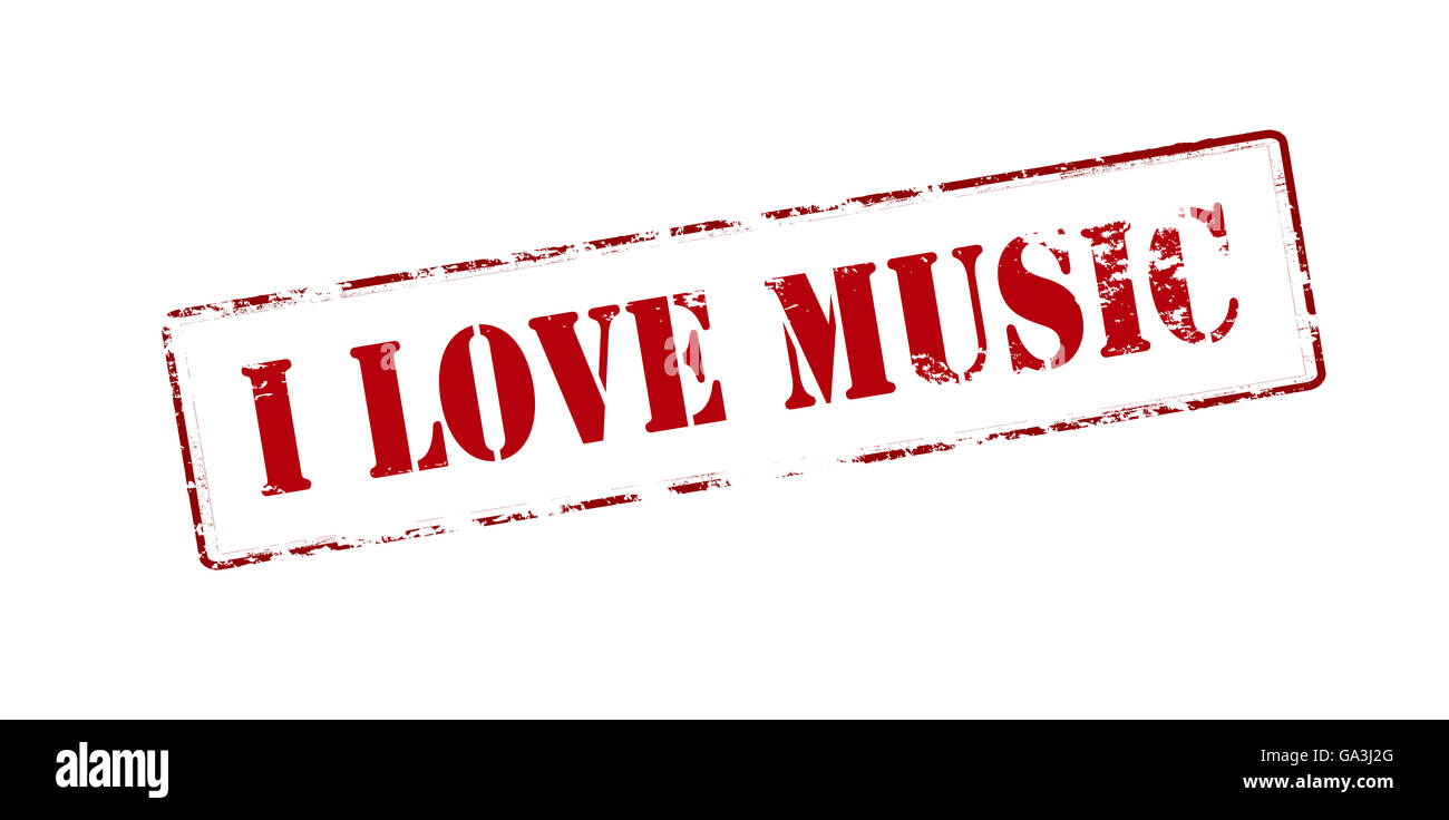 Rubber stamp with text i love music inside, vector illustration Stock ...