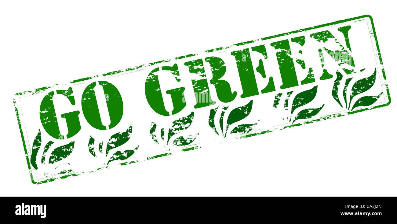 Rubber stamp with text go green inside, vector illustration Stock Photo ...