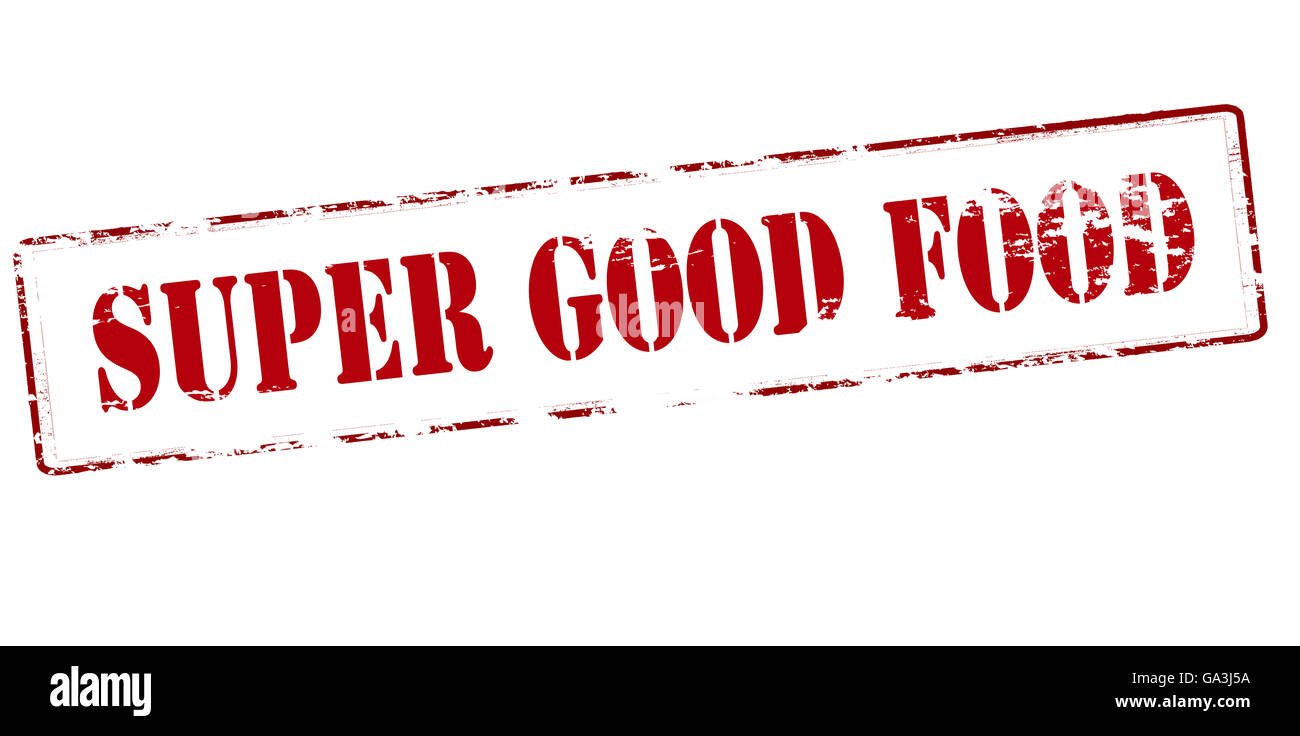 Rubber stamp with text super good food inside, vector illustration ...