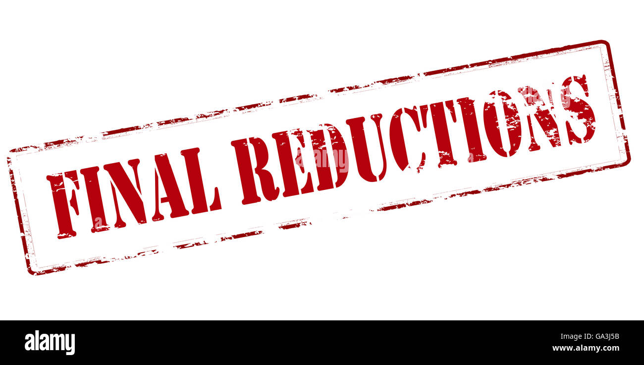 Rubber stamp with text final reductions inside, vector illustration ...