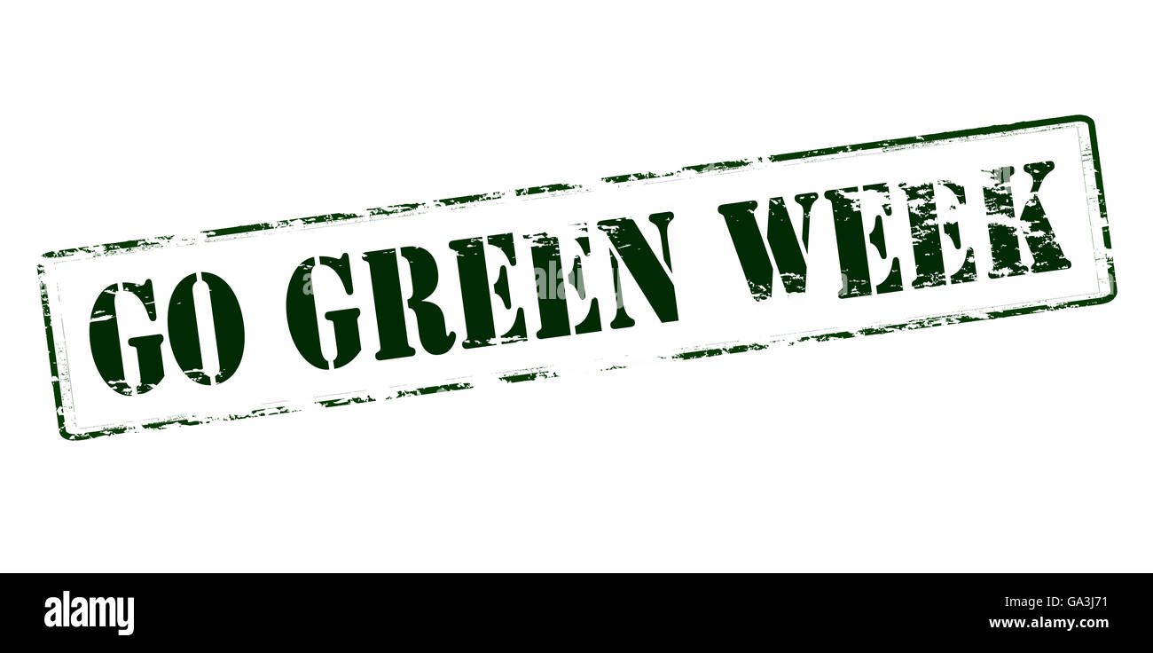 Rubber stamp with text go green week inside, vector illustration Stock ...