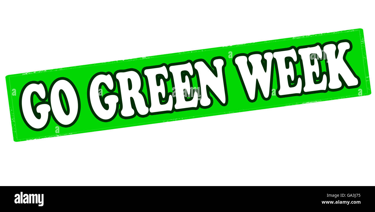 Rubber stamp with text go green week inside, vector illustration Stock ...