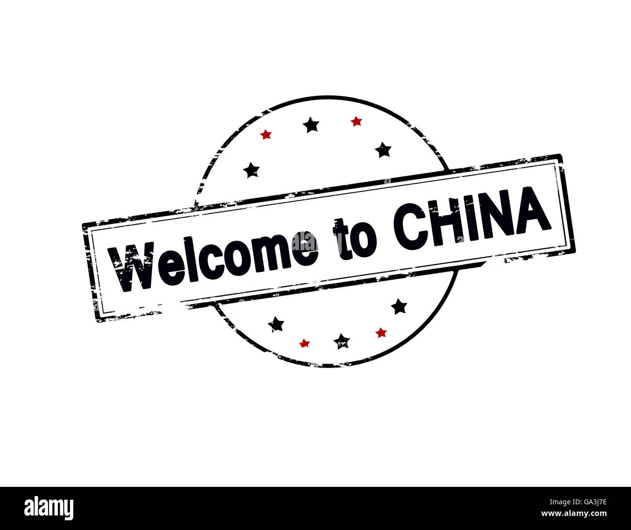 Rubber stamp with text welcome to China inside, vector illustration ...