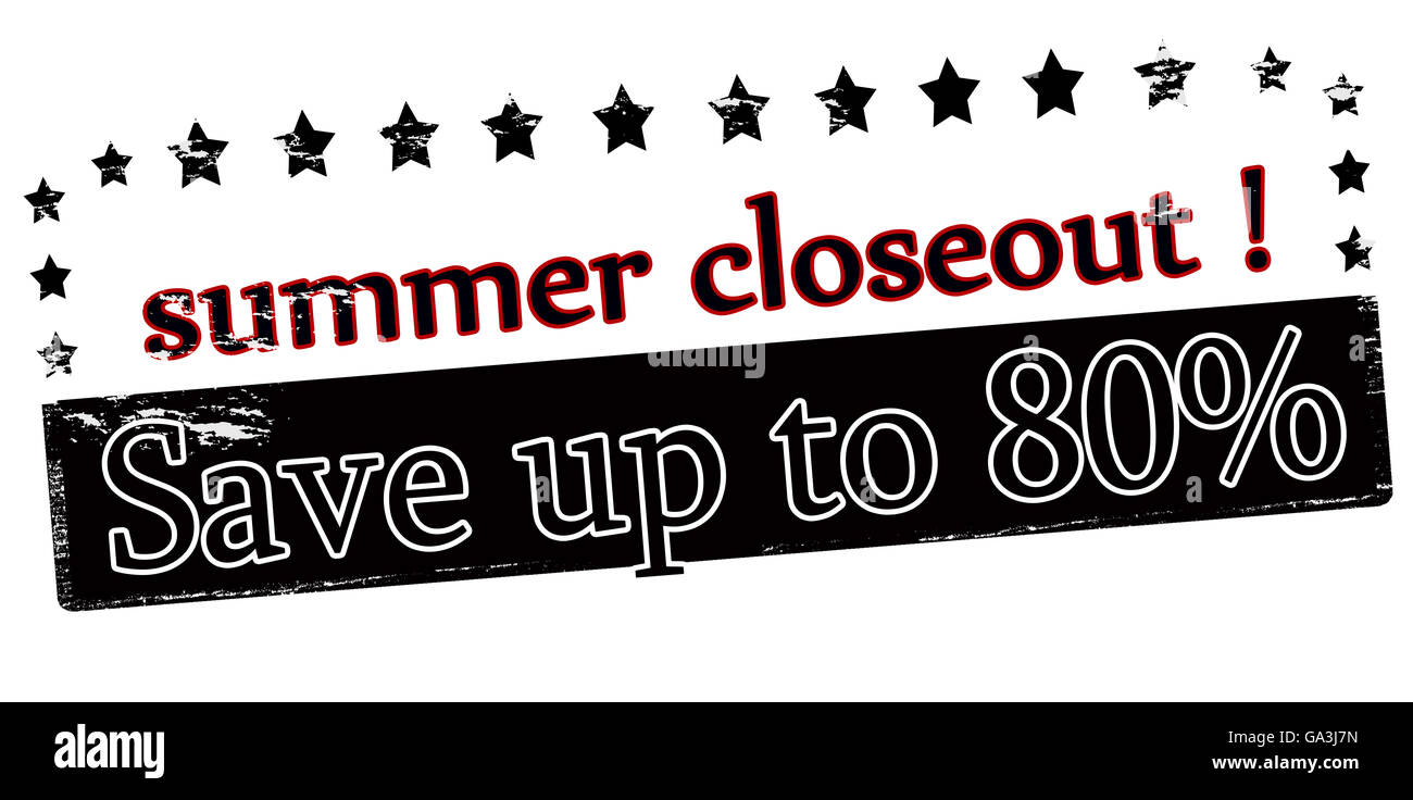 Rubber stamp with text Summer closeout inside, vector illustration ...