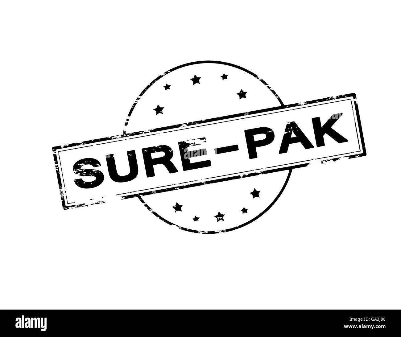 Rubber stamp with text sure pak inside, vector illustration Stock Photo ...