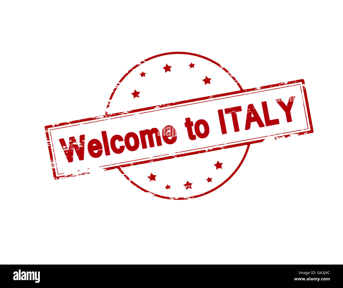 Rubber stamp with text welcome to Italy inside, vector illustration ...
