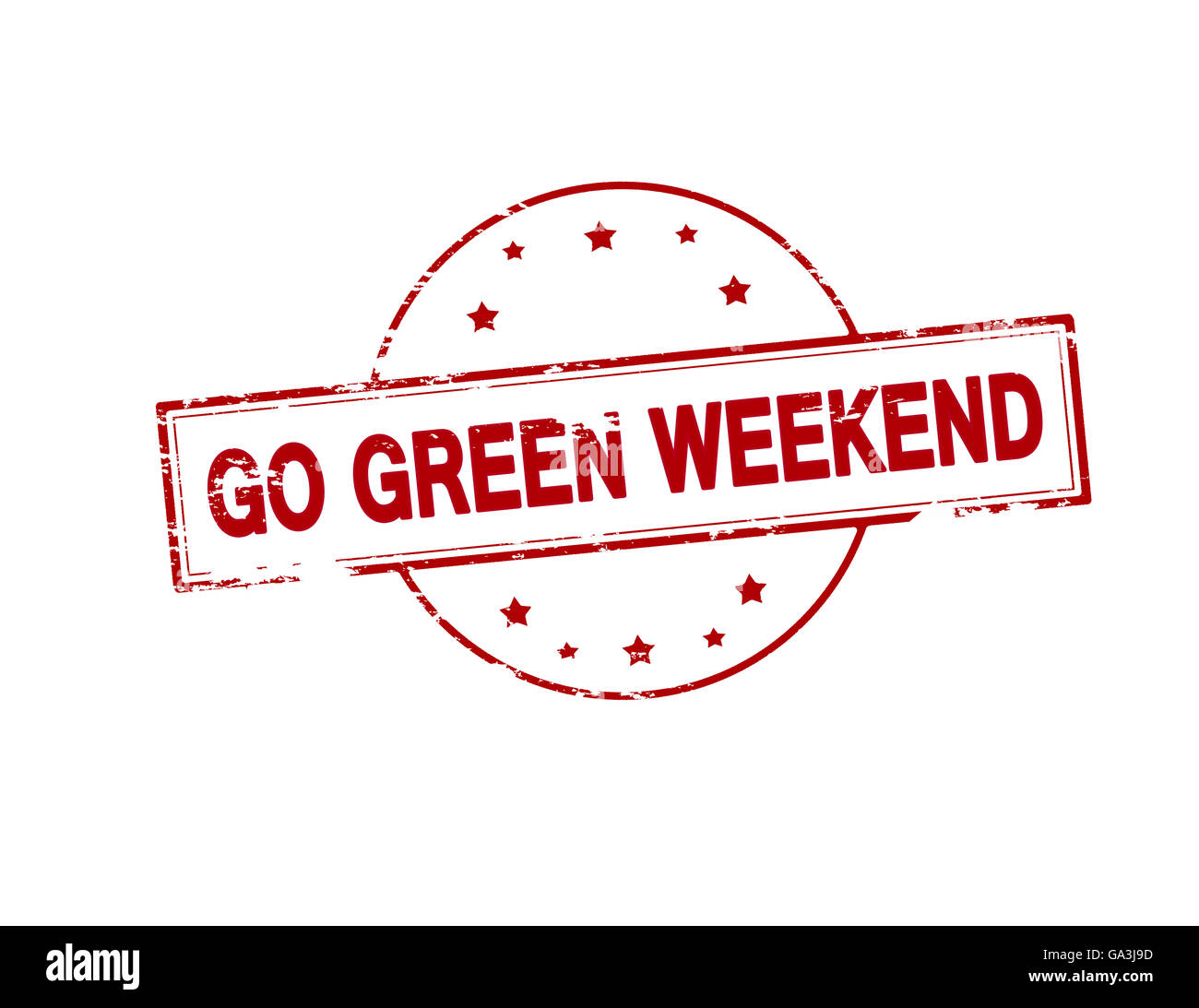 Rubber stamp with text go green weekend inside, vector illustration ...