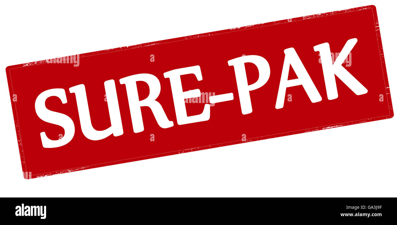 Rubber stamp with text sure pak inside, vector illustration Stock Photo ...