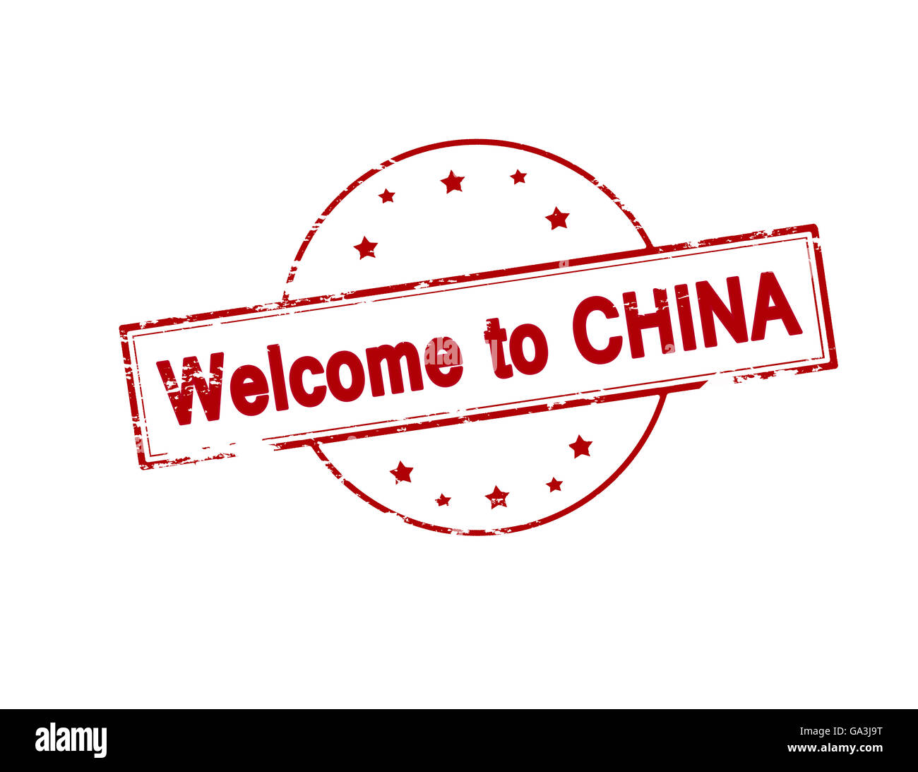 Rubber stamp with text welcome to China inside, vector illustration ...