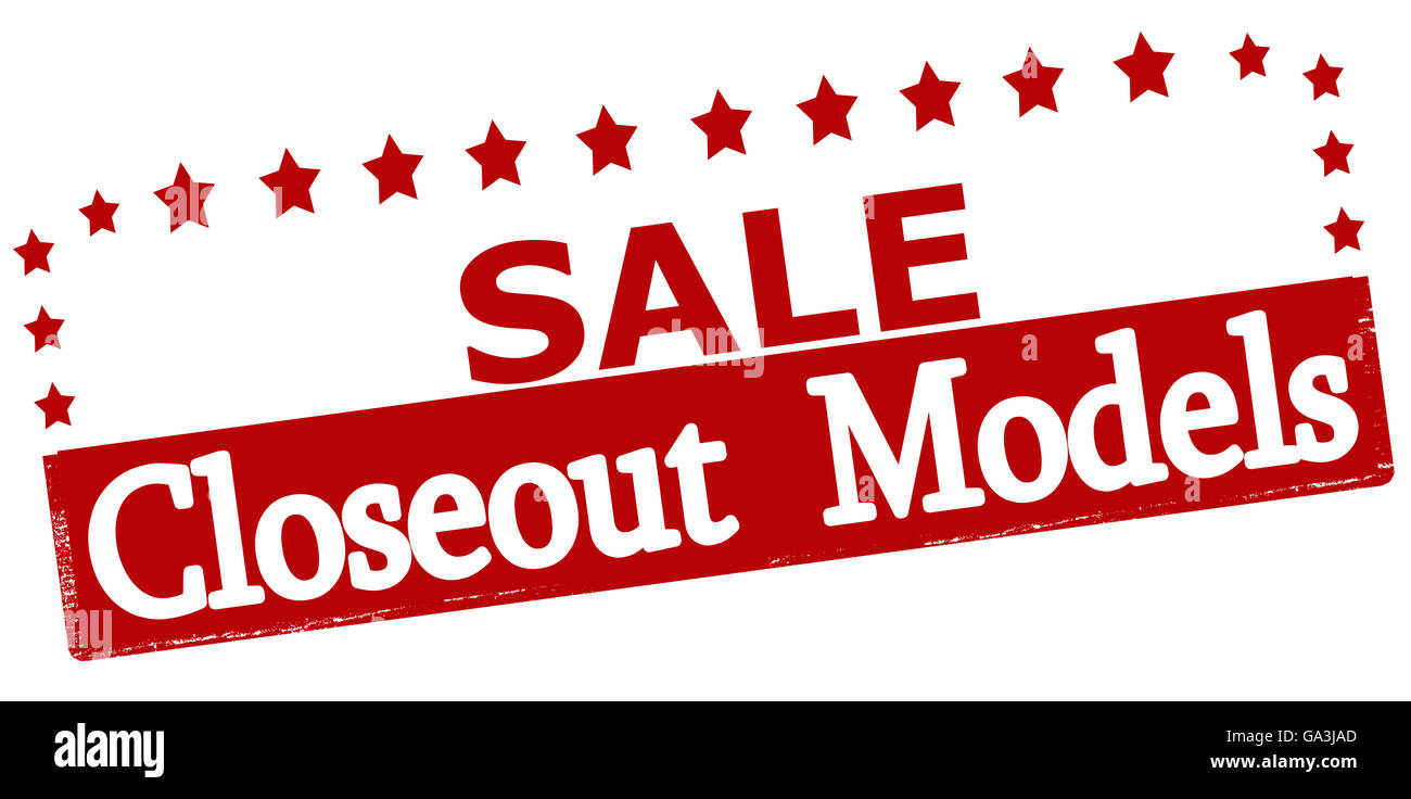 Rubber stamp with text sale closeout models inside, vector illustration ...