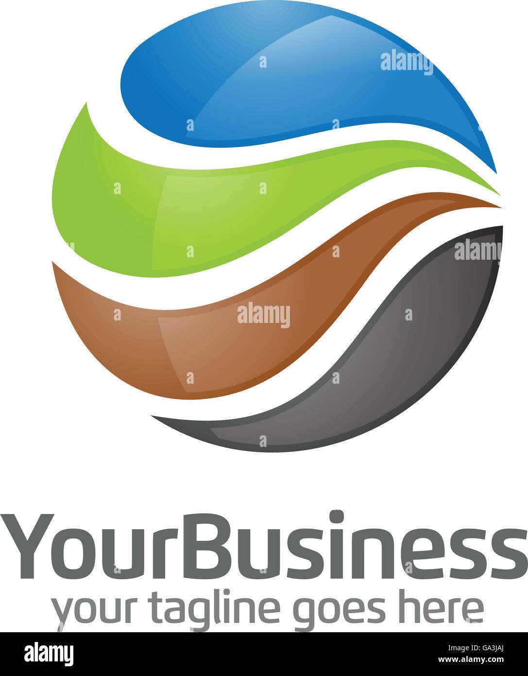 Vector company logo icon element template set abstract sphere 3d circle ...