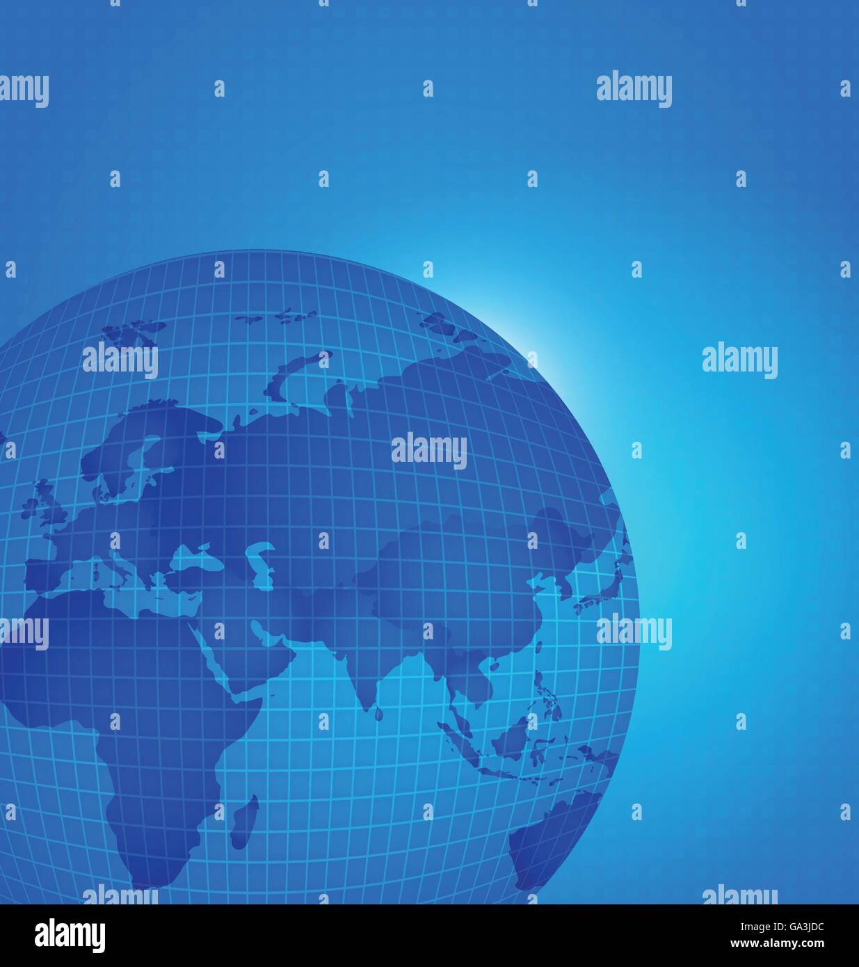 Global technology network with dot digital world map, vector ...