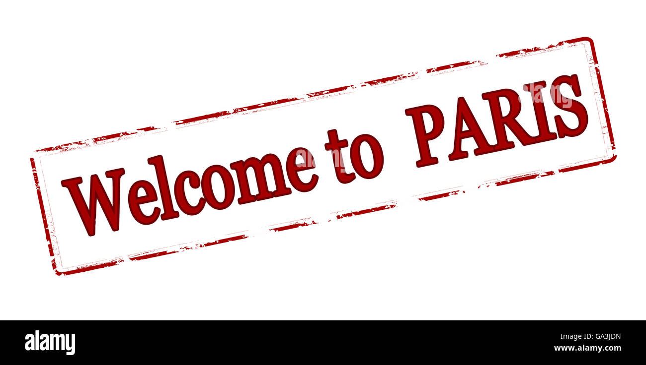 Rubber stamp with text welcome to Paris inside, vector illustration ...