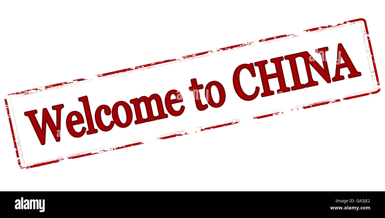 Rubber stamp with text welcome to China inside, vector illustration ...