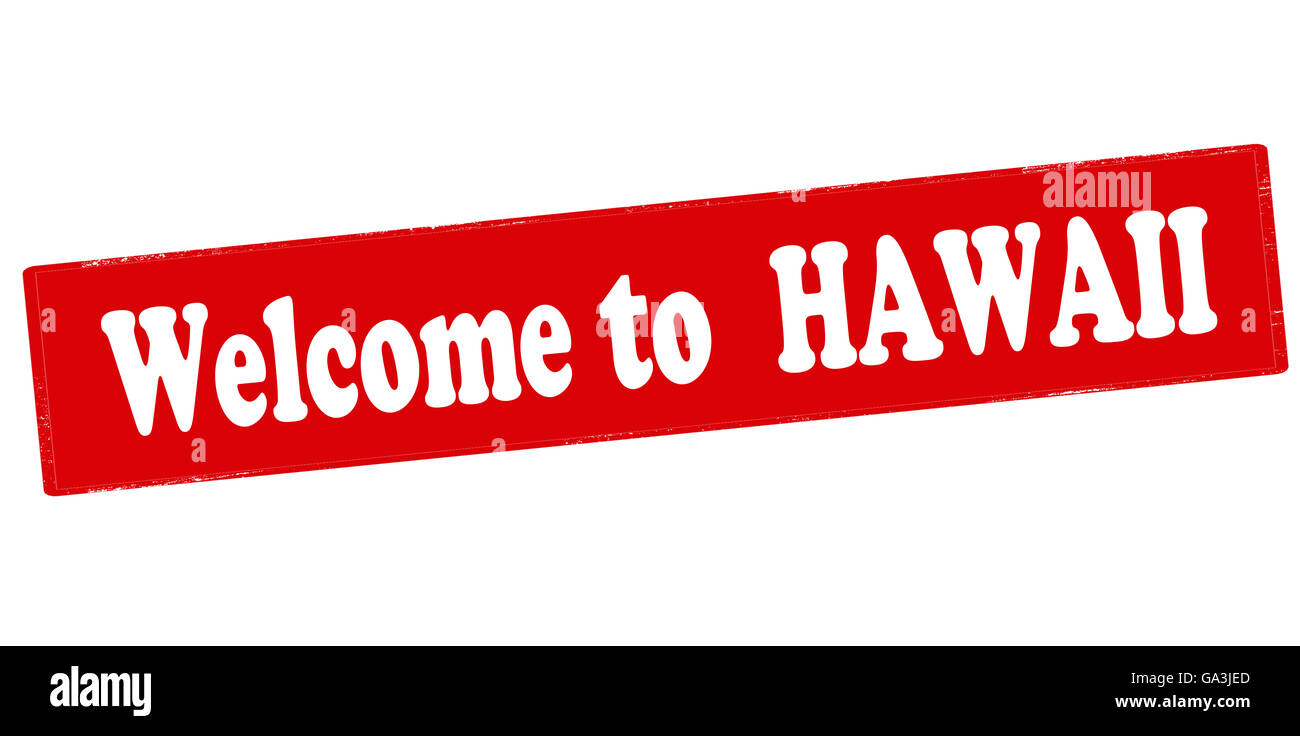 Rubber stamp with text welcome to Hawaii inside, vector illustration ...