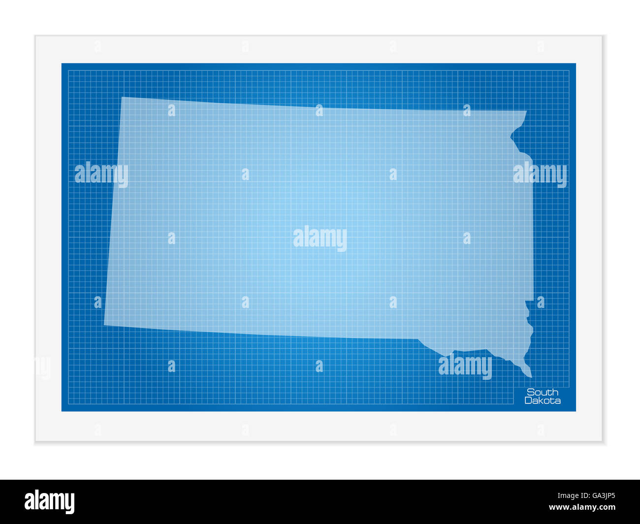 South Dakota on blueprint on a white background Stock Photo - Alamy