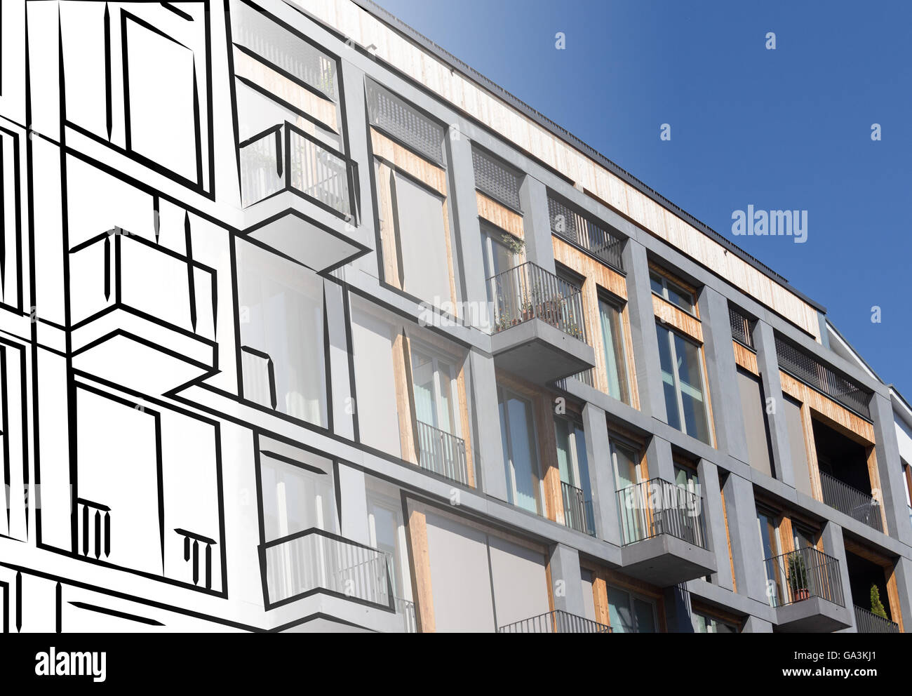 Pencil sketch building hi-res stock photography and images - Alamy
