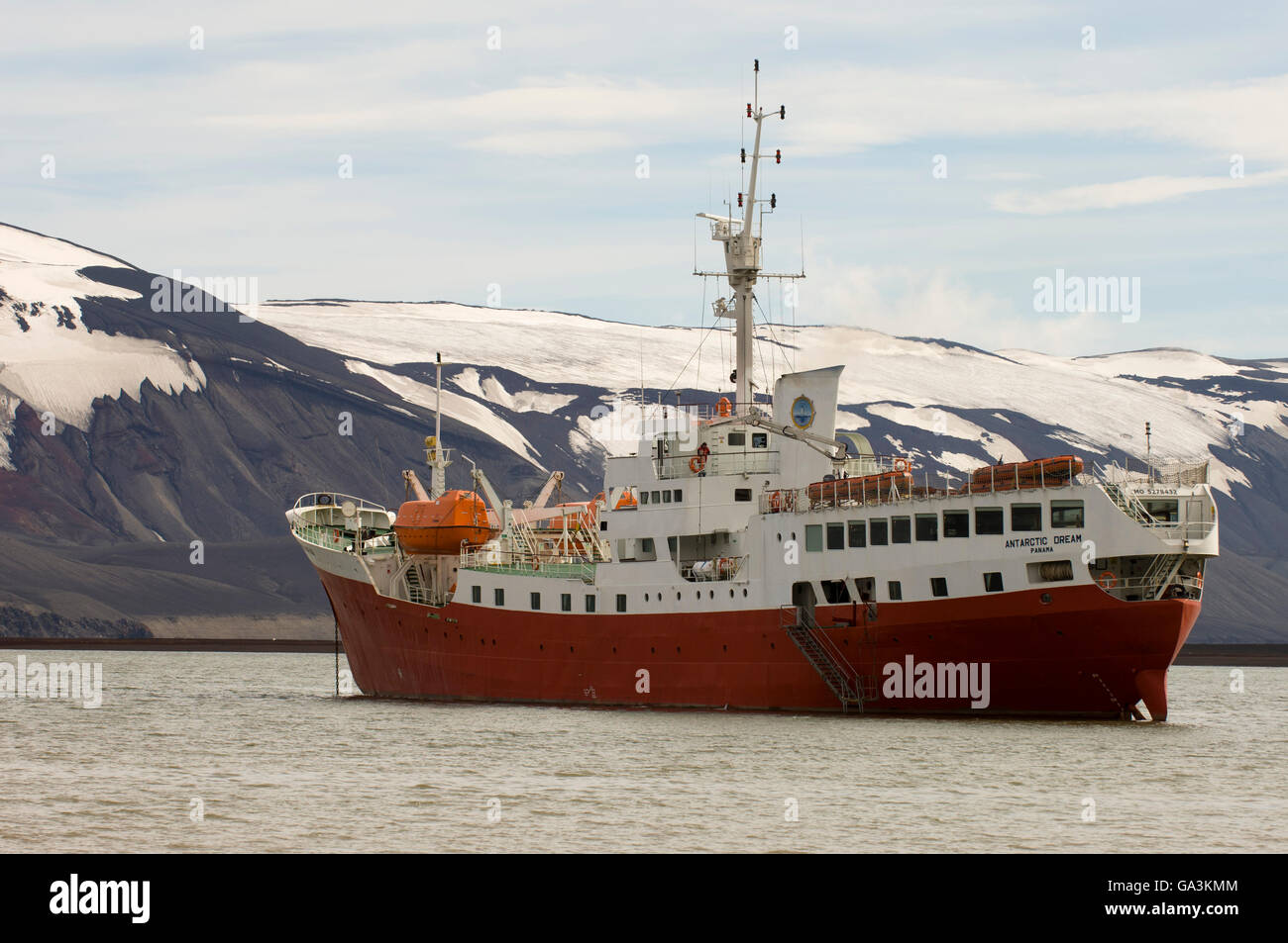 Antarctic Dream ship, Telephone Bay, Deception Island, South Shetland ...