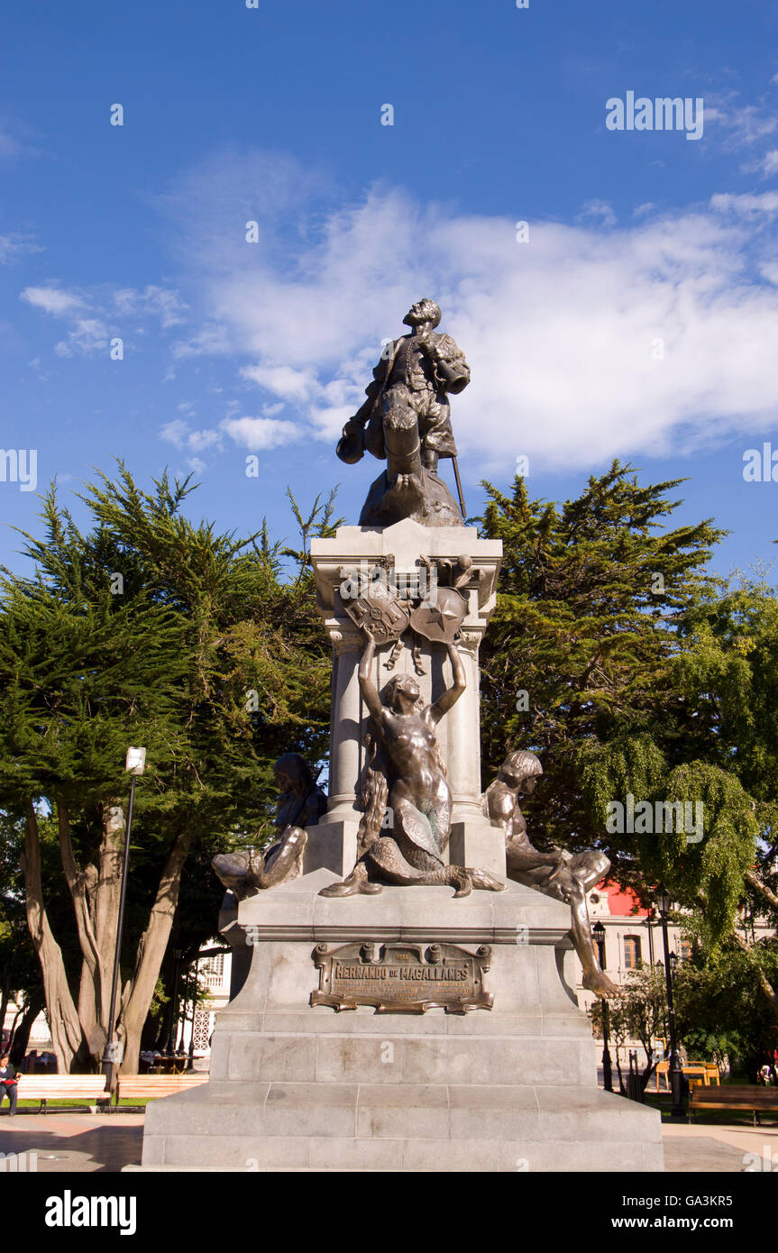 Magellan statue, Main Square, Punta Arenas, Patagonia, Chile, South ...