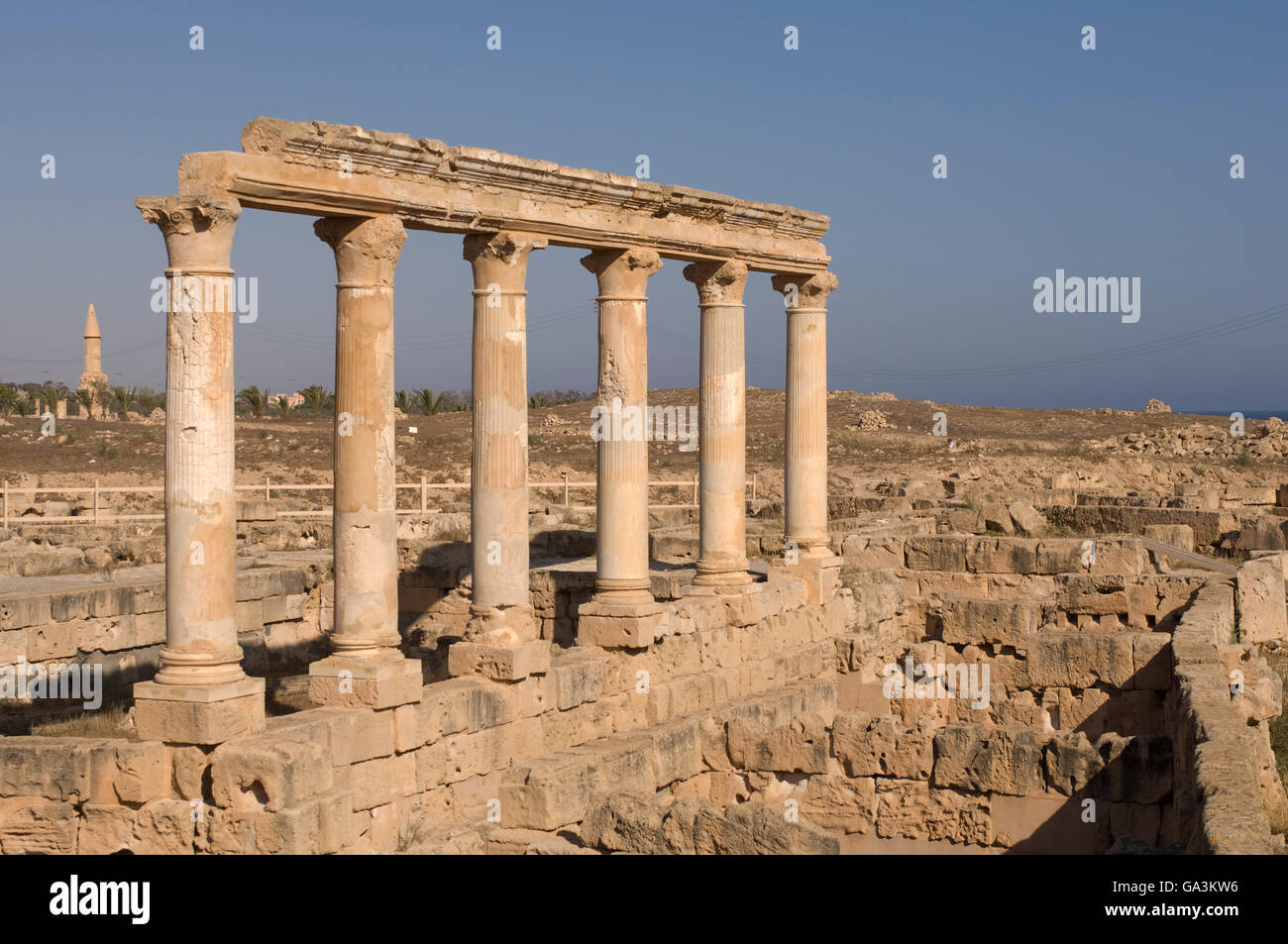 Libya sabratha column pillar hi-res stock photography and images - Alamy