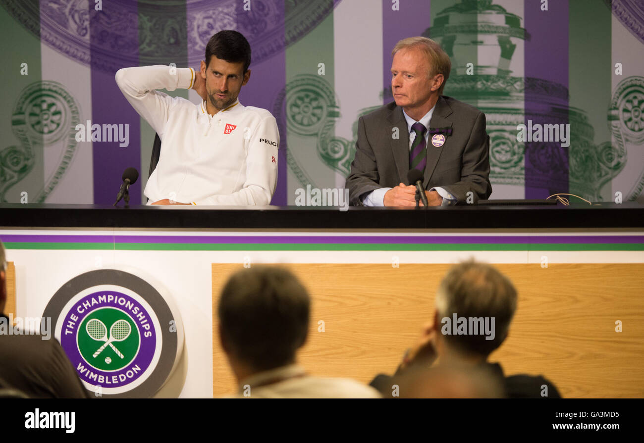 Novak Djokovic during a press conference following his third round ...