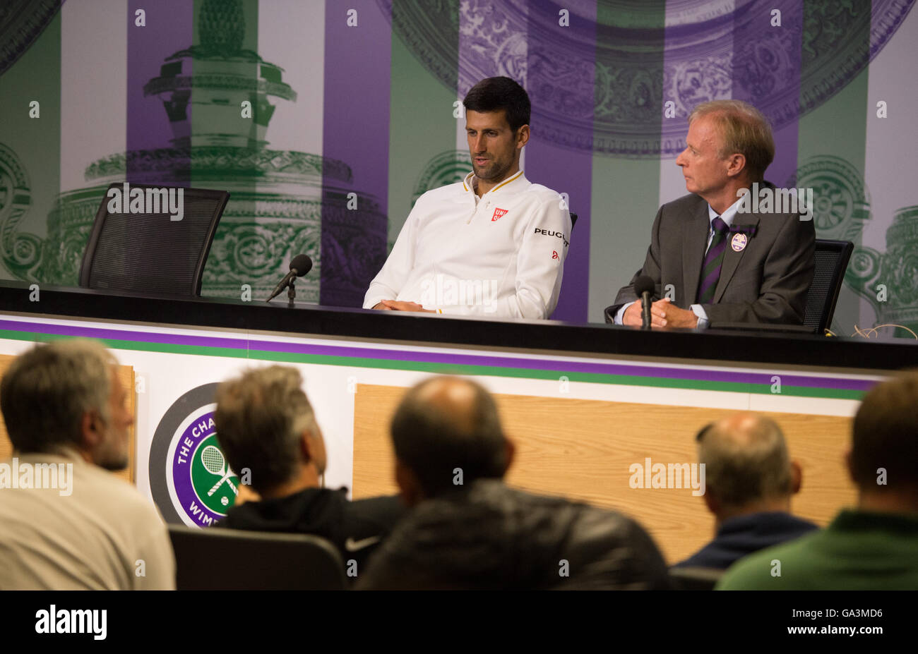 Novak Djokovic during a press conference following his third round ...