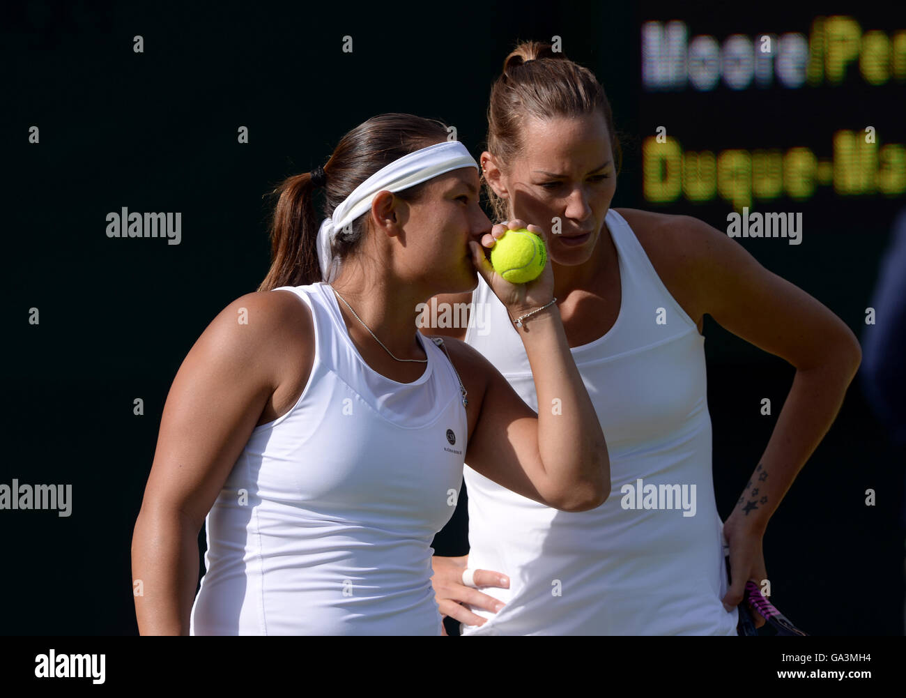 Tara Moore during her doubles match with partner Conny Perrin (right ...