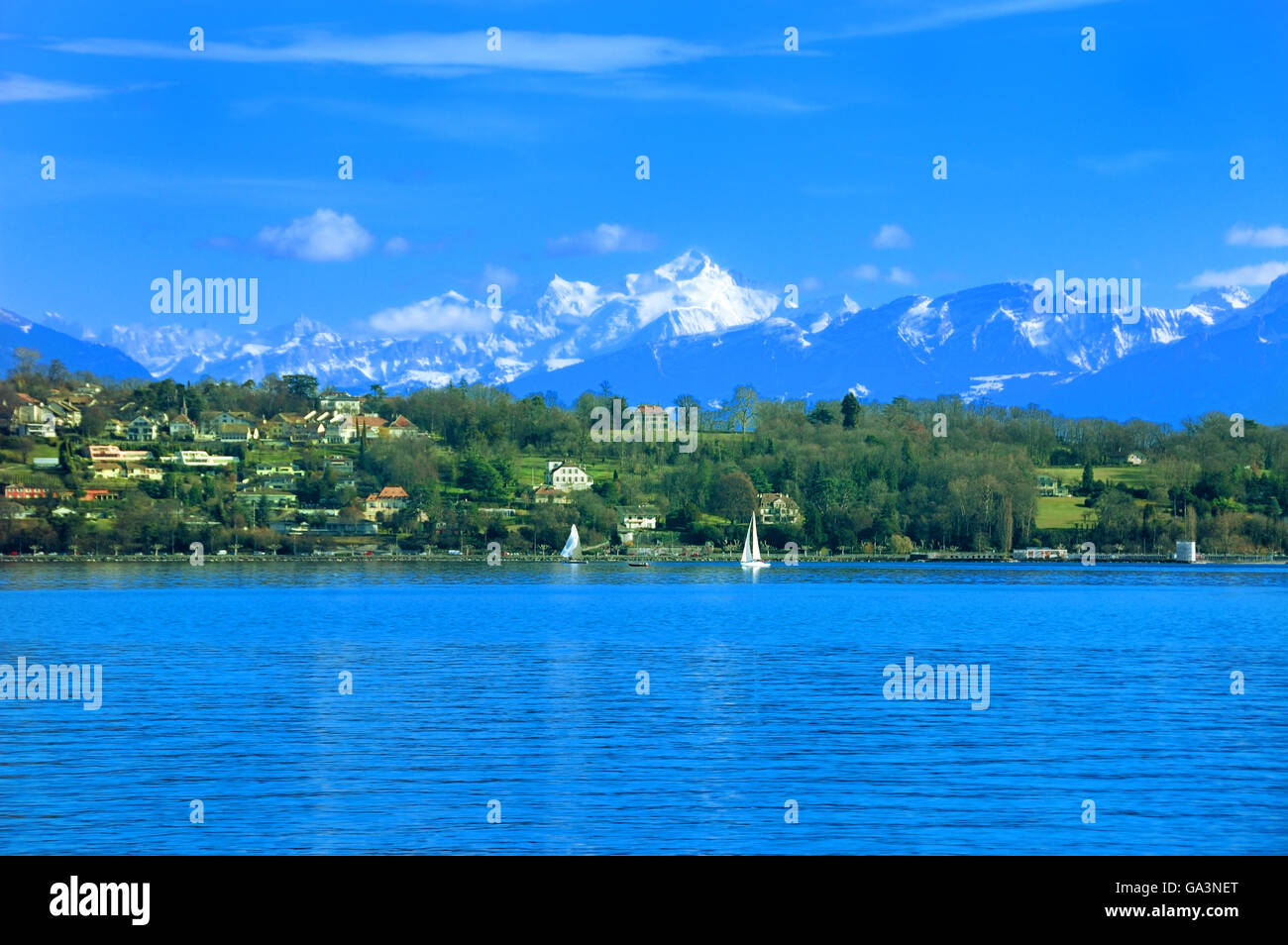 Leman mont blanc hi-res stock photography and images - Alamy