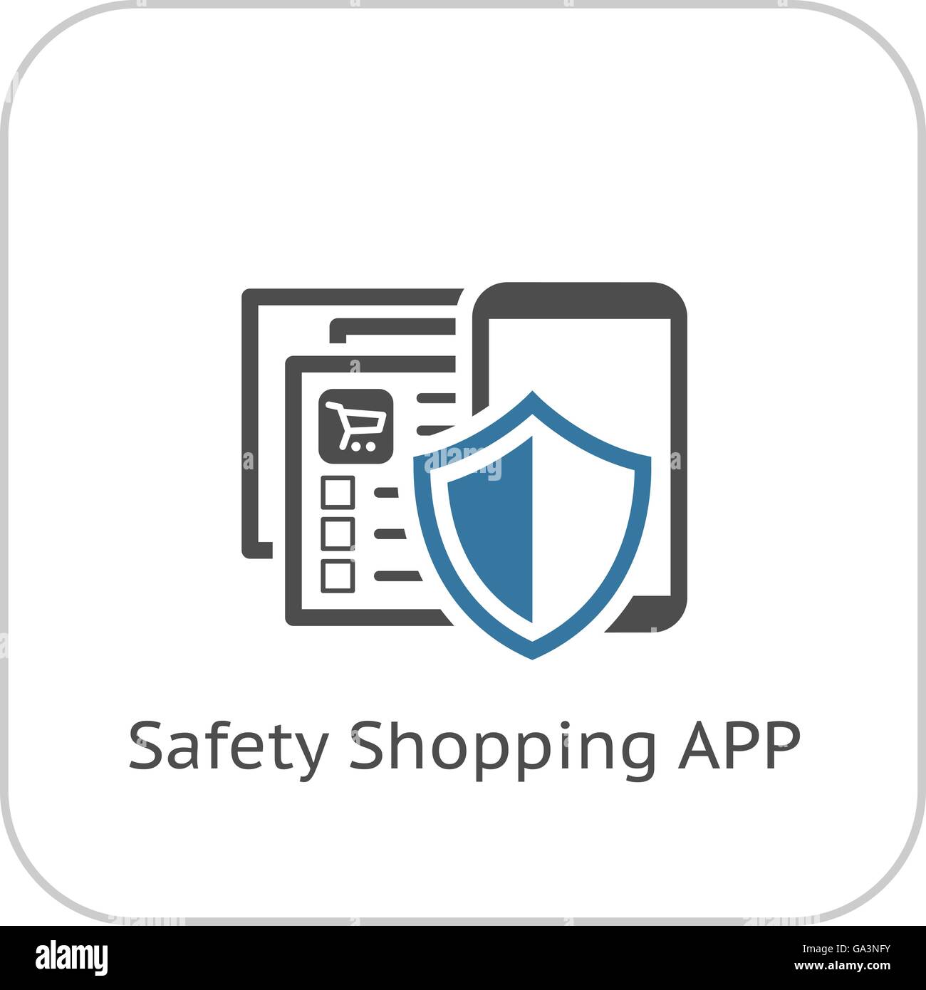 Safety shopping app icon flat hi-res stock photography and images - Alamy