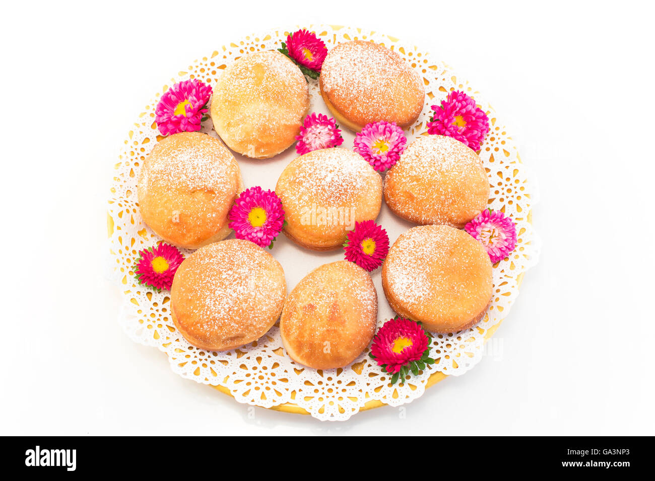Plate of decorated doughnuts hi-res stock photography and images - Alamy