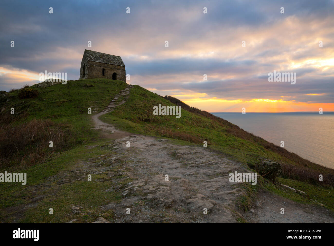 Chapel of St Michael at Rame Head Stock Photo - Alamy